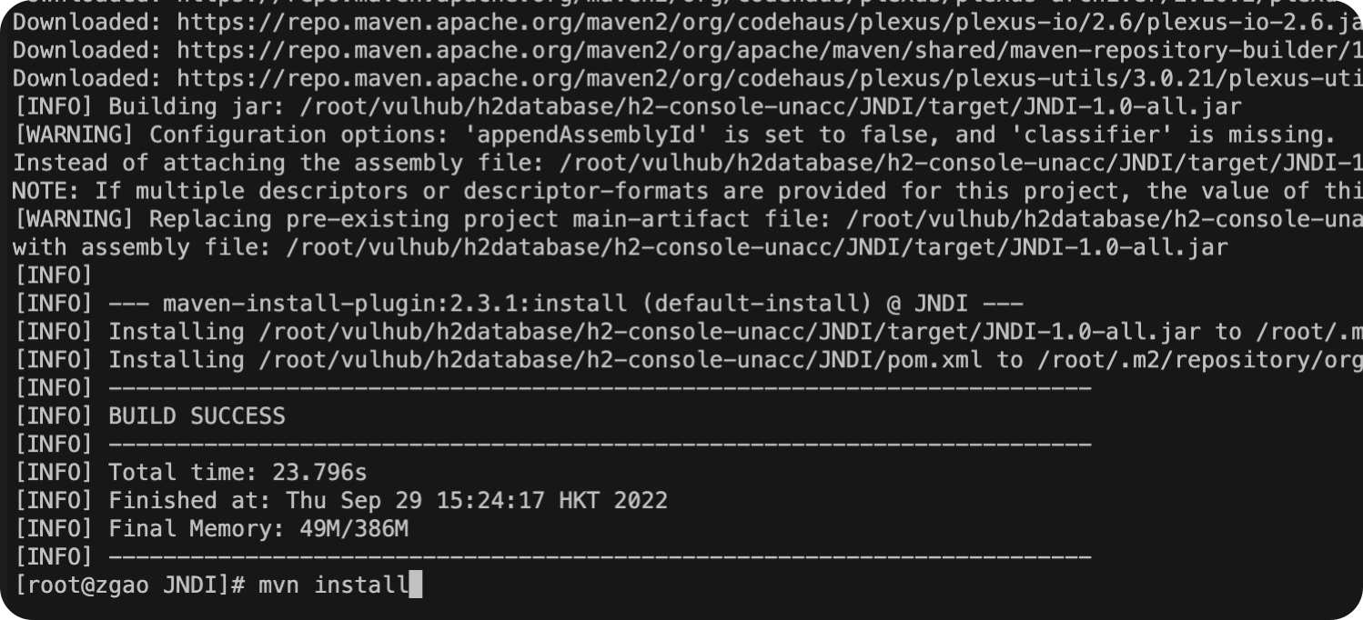 H2 Database Console 未授权访问JNDI注入漏洞复现 – Zgao's blog