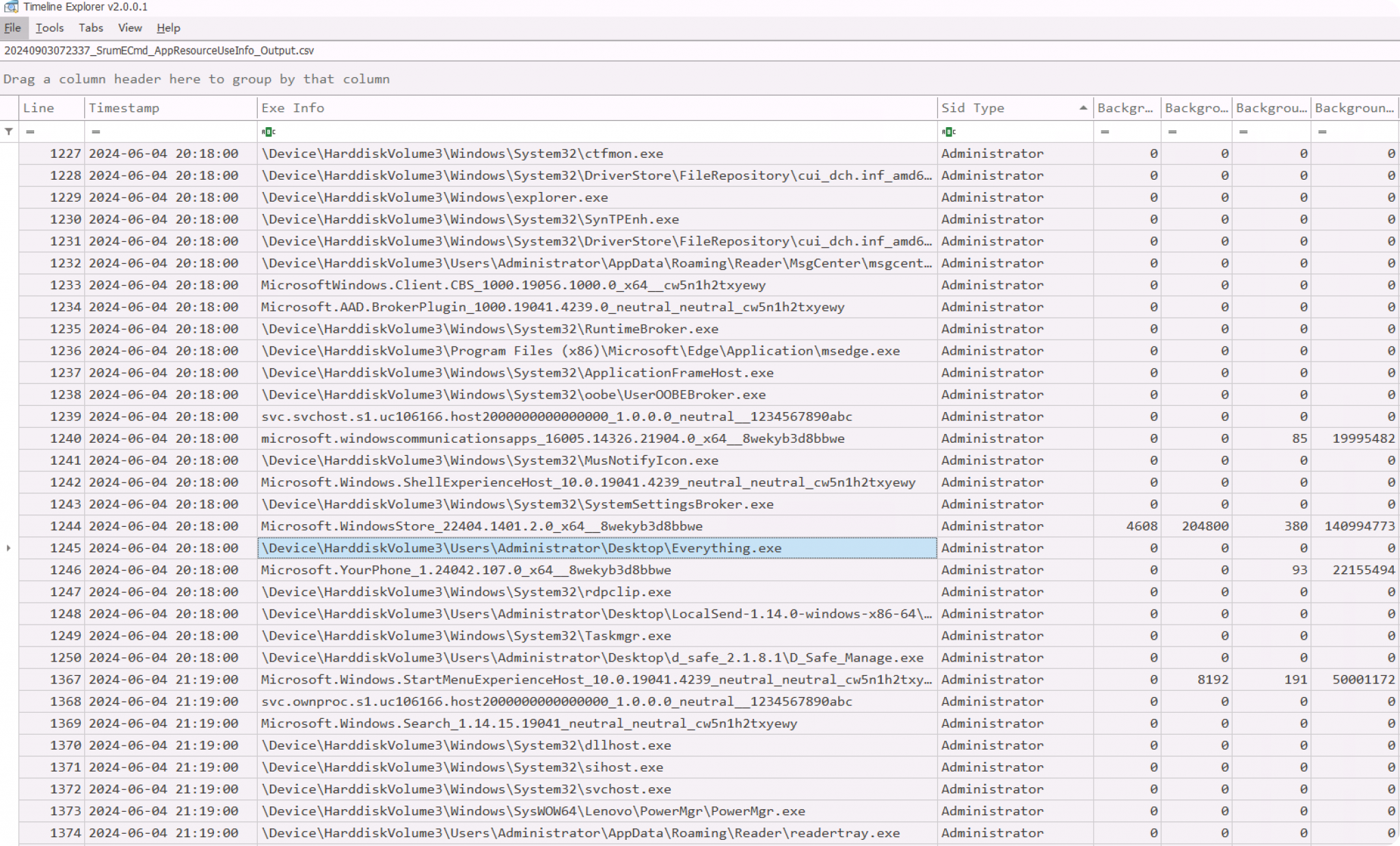 Windows磁盘取证-SRUM 数据库 – Zgao's blog